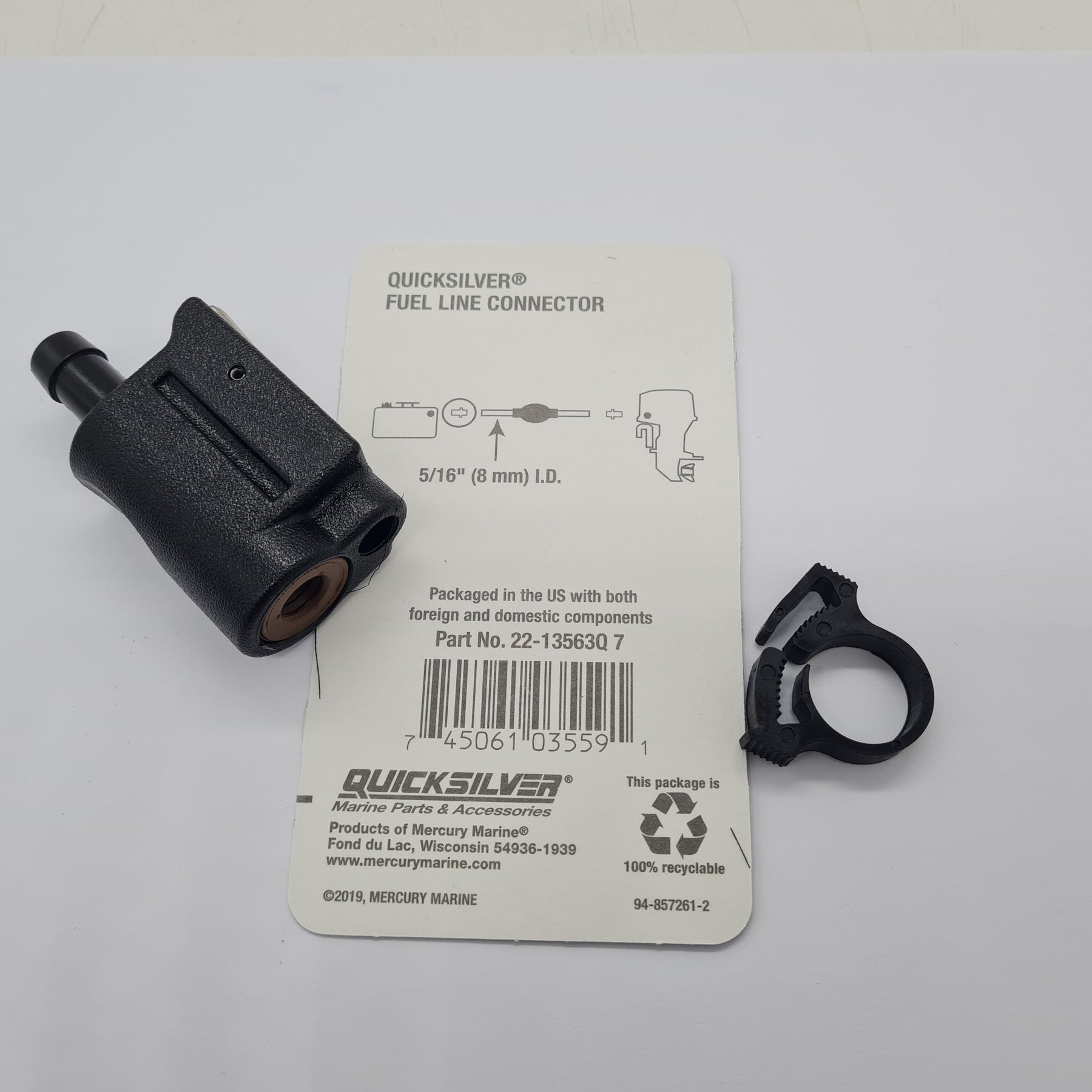 MERCURY MARINER FUEL LINE CONNECTOR TANK END QUICKSILVER 22-13563Q7 ...