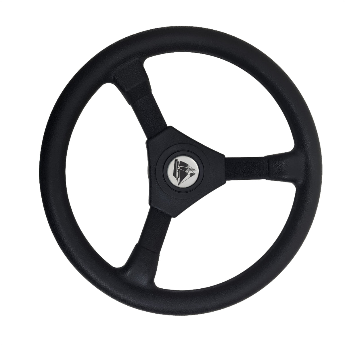 Black Boat Steering Wheel Three Arms, Diam. 310mm – SSI Marine