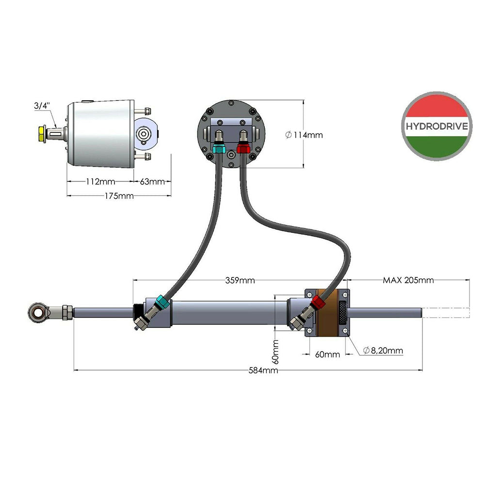 Inboard Hydraulic Steering System for boats up to 12 m (40ft ) Hydrodr ...