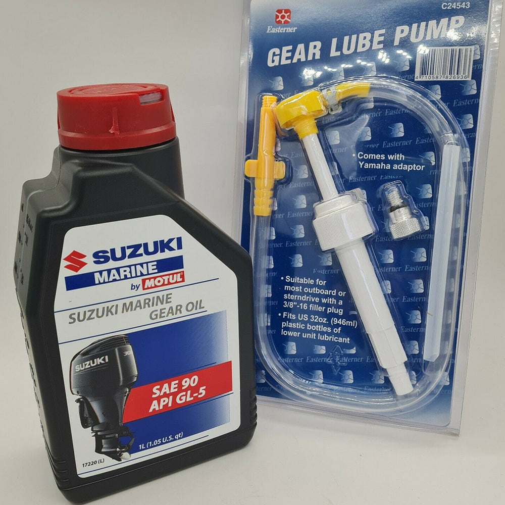 GEAR OIL & PUMP OUTBOARD BOAT ENGINE SUZUKI MARINE SAE 90 API GL-5 YAM ...