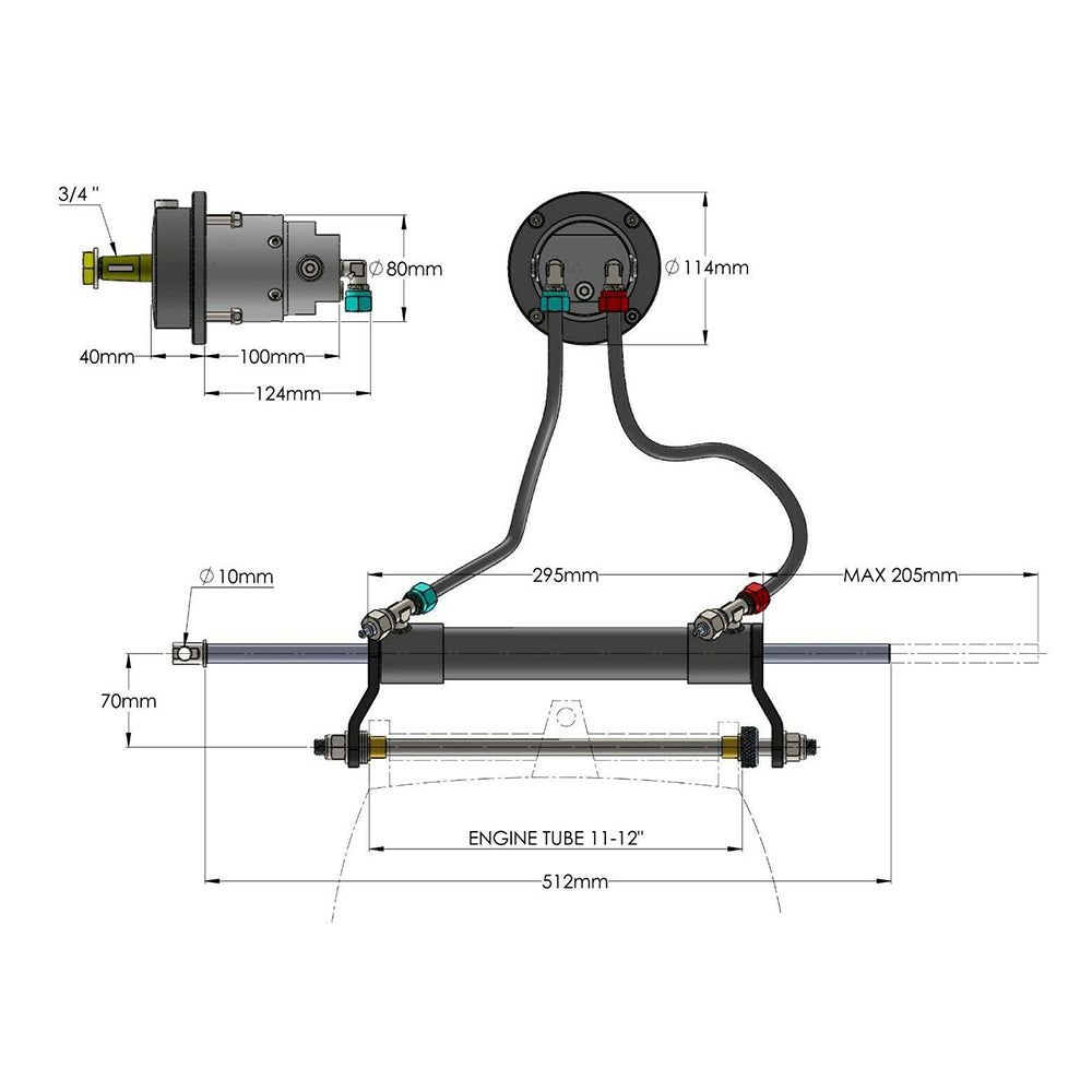 Hydrodrive MF90W Hydraulic Steering System – Premium Kit for Outboards ...